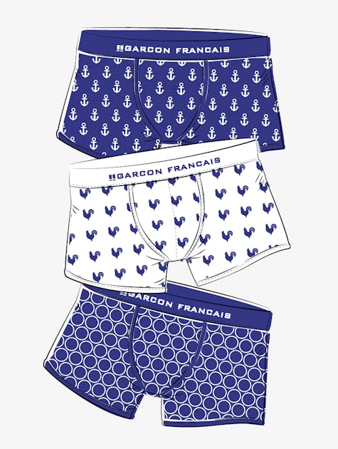 Create your own 3 pack patterned boxers made in France - Garçon Français