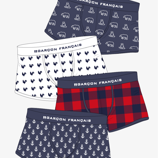 Create your own 4 pack patterned boxers made in France - Garçon Français