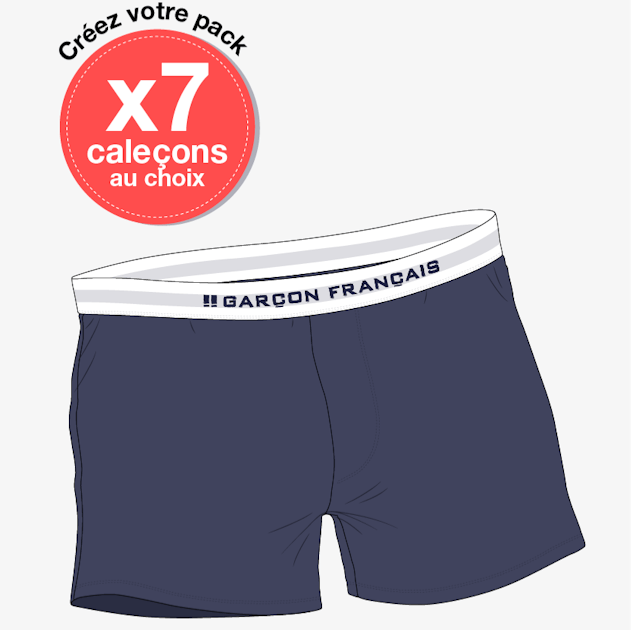 Lot de 7 caleçons Garçon Français - caleçons homme fabriqués en France