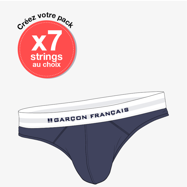 Lot de 7 strings Garçon Français - strings homme fabriqués en France